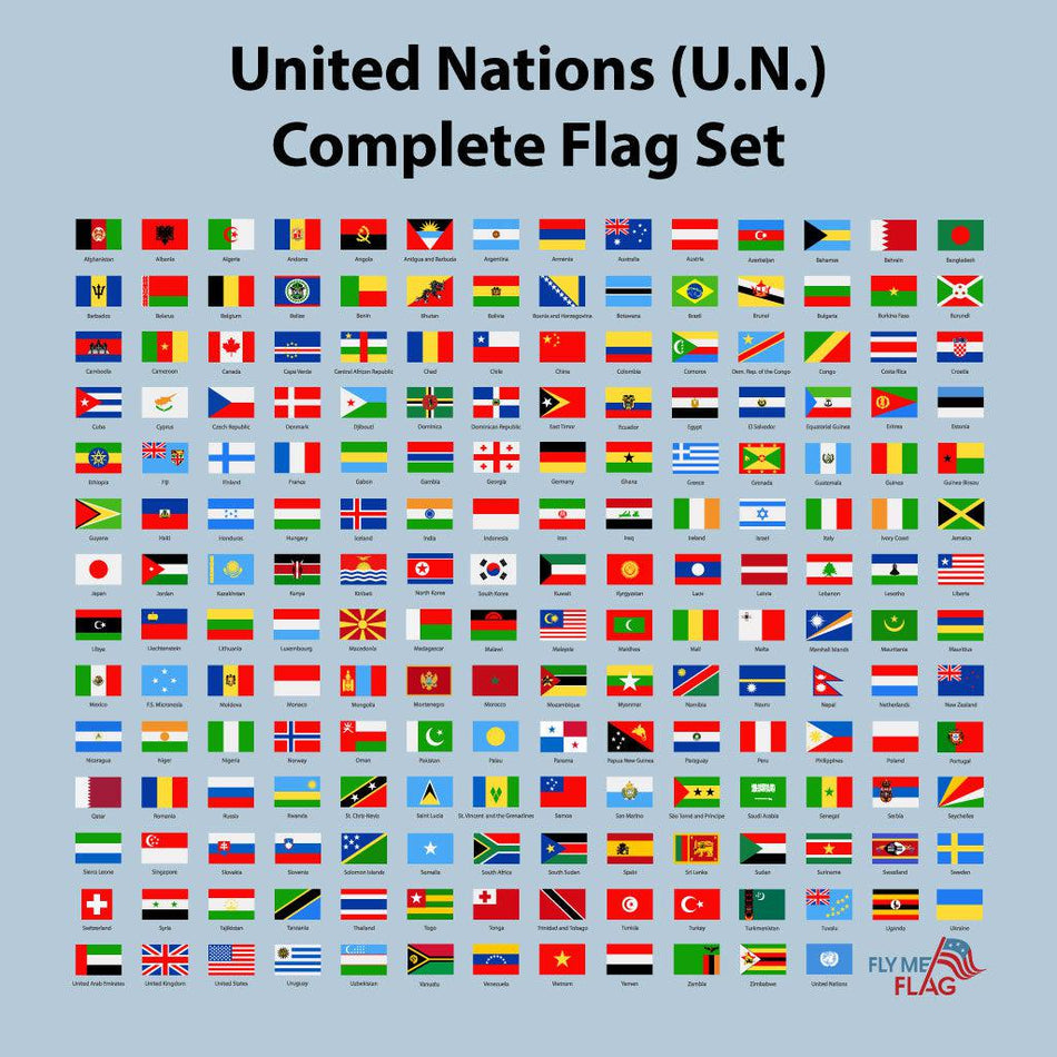 United Nations Flags Complete Set | Outdoor U.N. Flags | Fly Me Flag