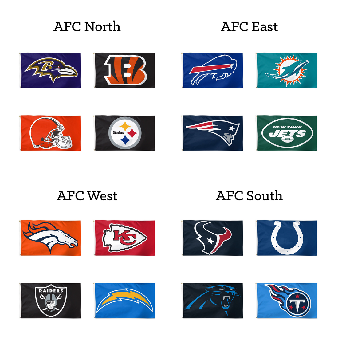 NFL Flag Set | 3x5 Flags for 32 Teams | Fly Me Flag