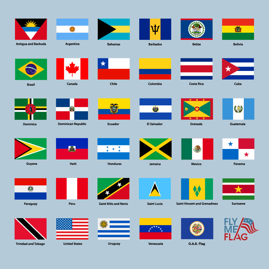 O.A.S. Member Flags Complete Set | Outdoor OAS Flags | Fly Me Flag