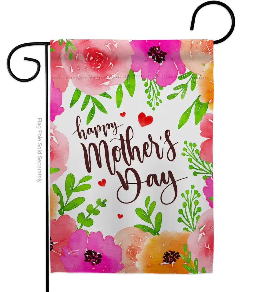Colorful Happy Mother's Day Garden Flag | Spring Flags | Fly Me Flag