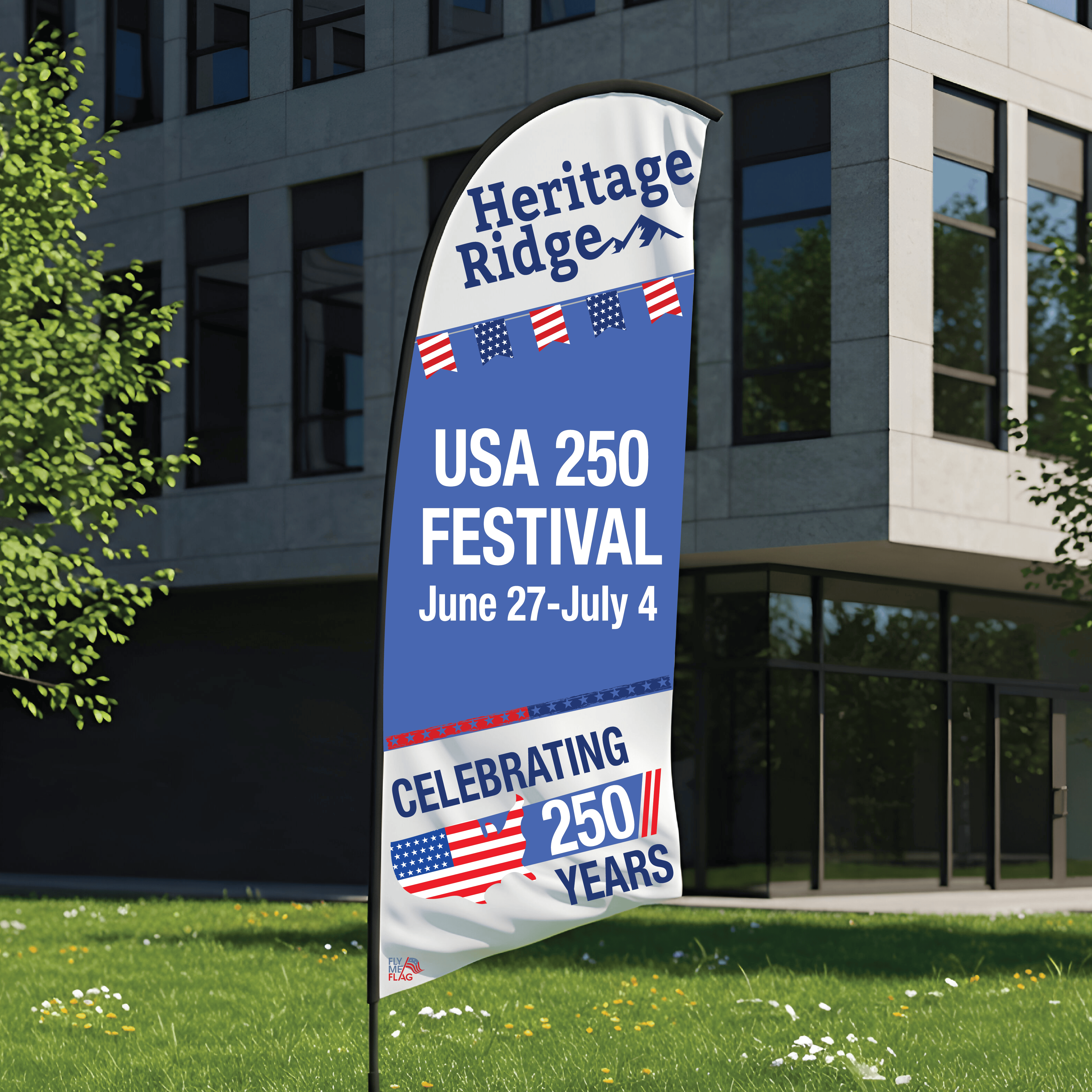 America 250 Custom Feather Flags | for Cities, Downtowns & Schools