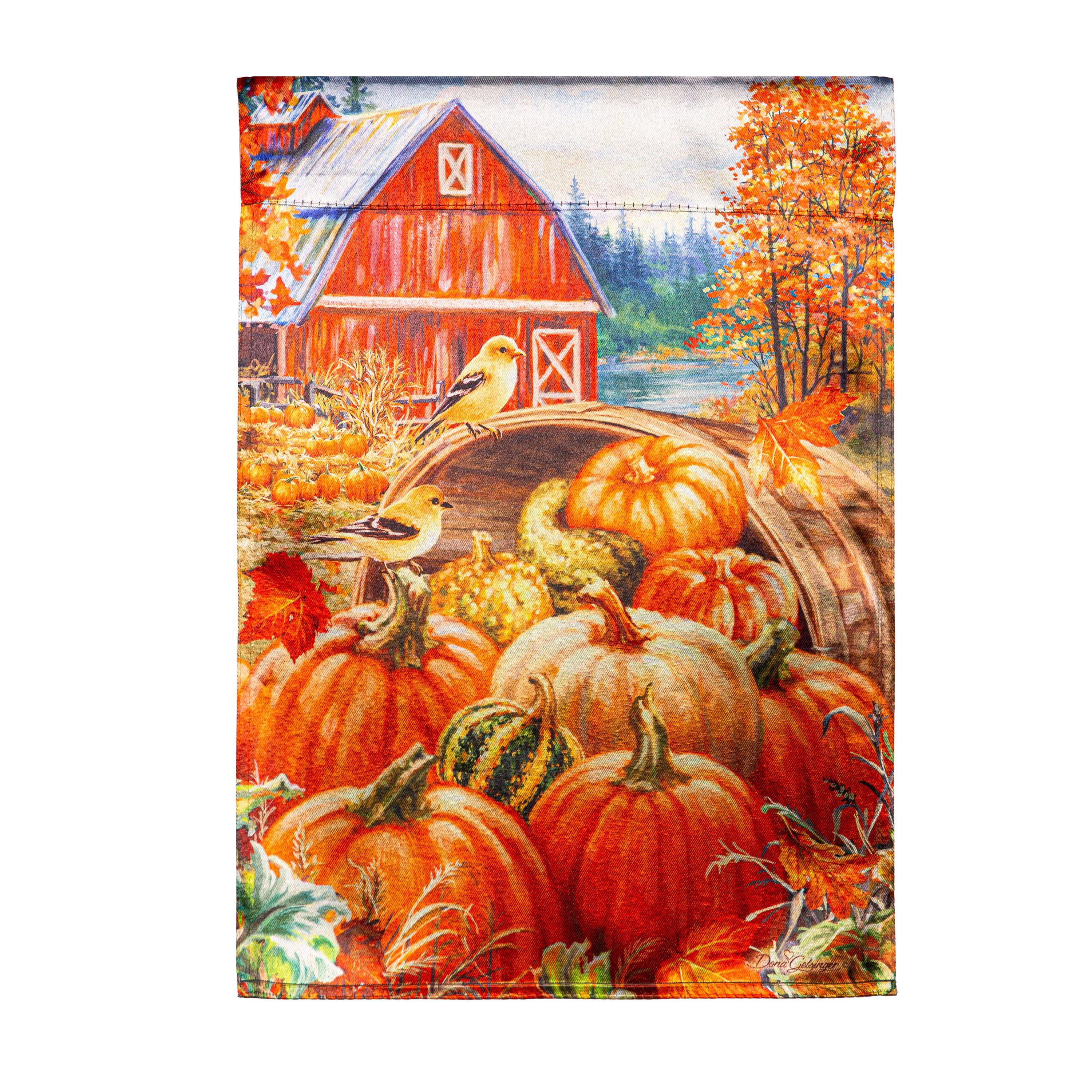 Red Barn Lustre Garden Flag | Autumn Flags | Fly Me Flag