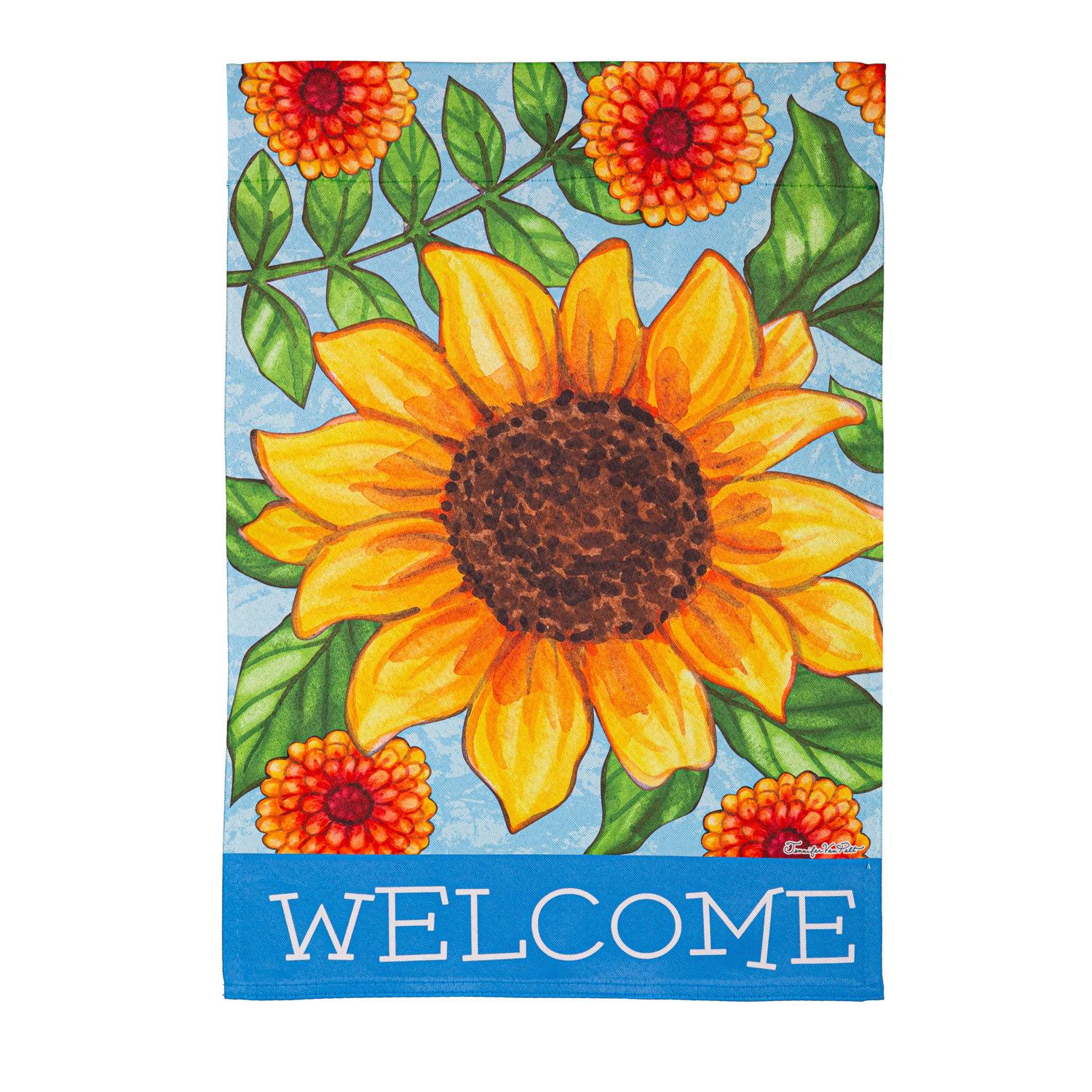 Sunflower Welcome Garden Flag | Summer Flags | Fly Me Flag