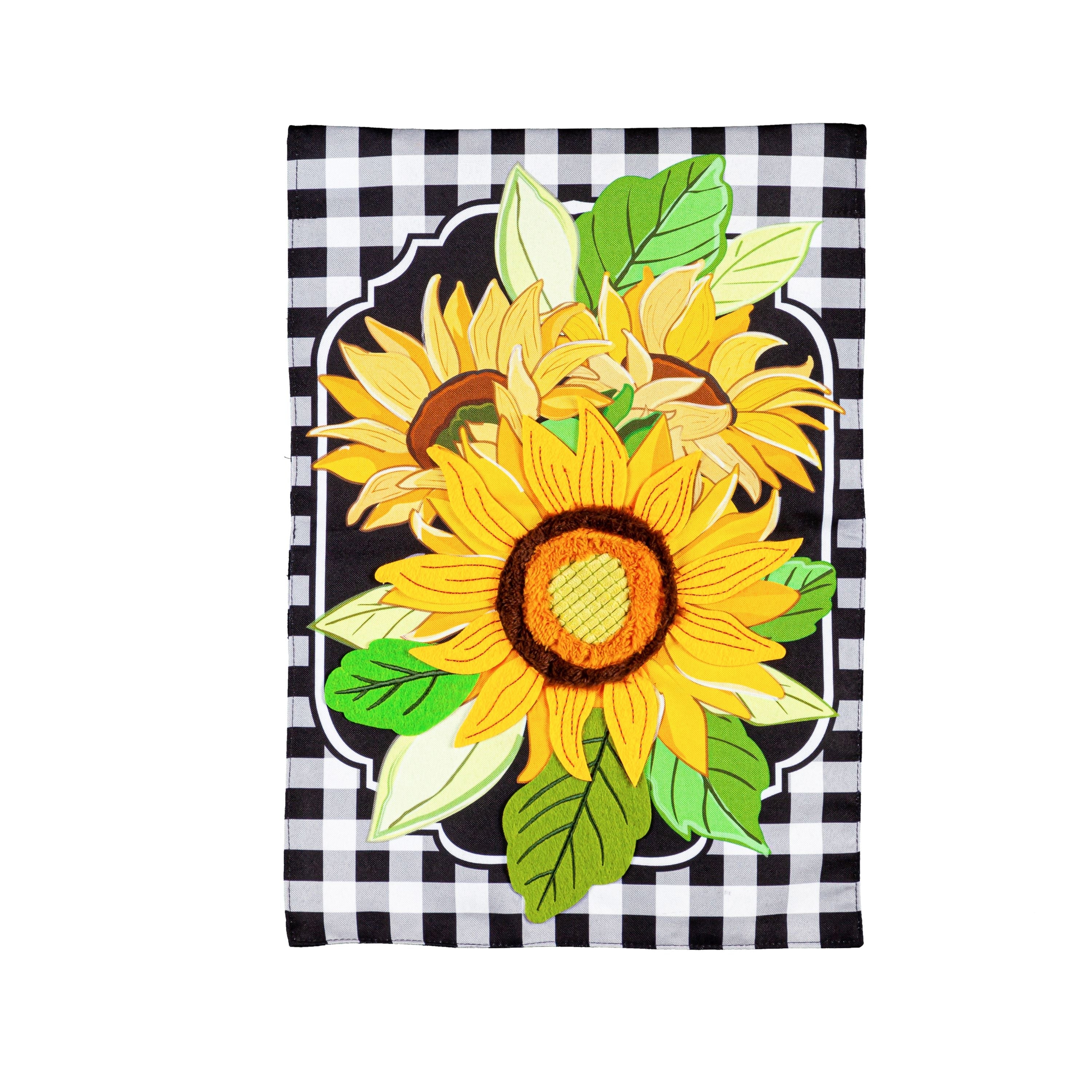Sunflower and Checks Garden Flag | Summer Banners | Fly Me Flag