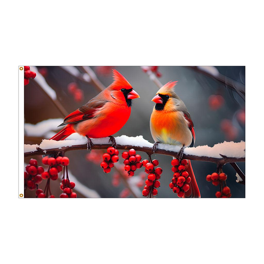 Winter Cardinals 3' x 5' Flag | Winter Seasonal Flags | Fly Me Flag