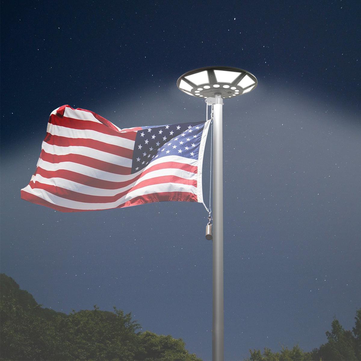 XL Solar Flagpole Disc Light for In-Ground Flagpoles | Fly Me Flag