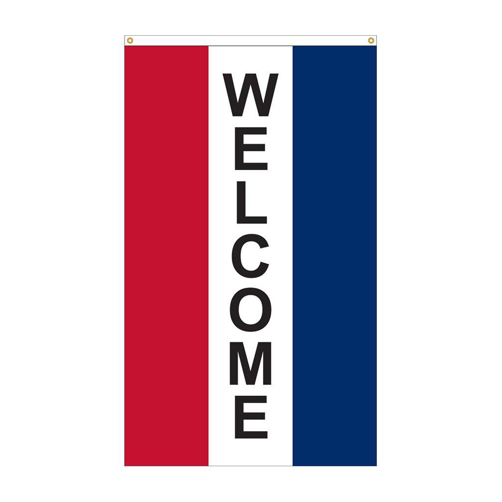 3' x 5' Welcome Message Vertical Flag | Fly Me Flag