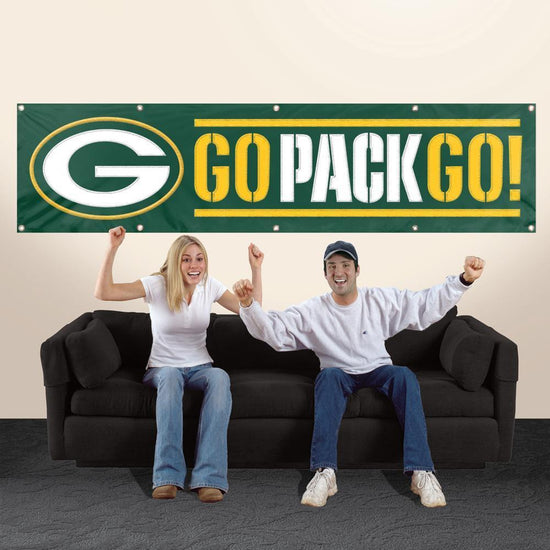 Green Bay Packers "Go Pack Go" Banner | 8' Packers Banner