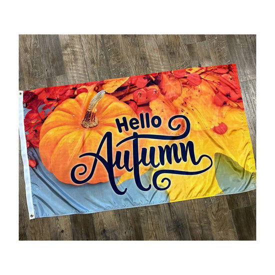 Hello Autumn 3x5 Flag | Seasonal Outdoor Flags | Fly Me Flag