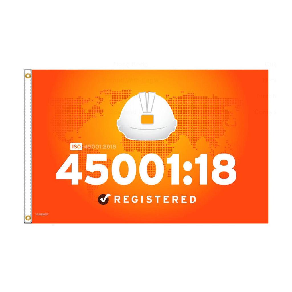 ISO 45001:18 Flag | ISO Certification Flags | Fly Me Flag