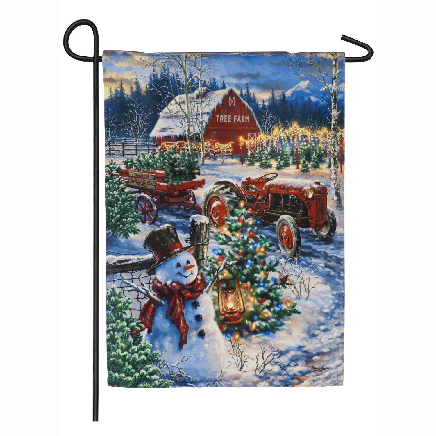 Tree Farm Solar LED Garden Flag | Fly Me Flag