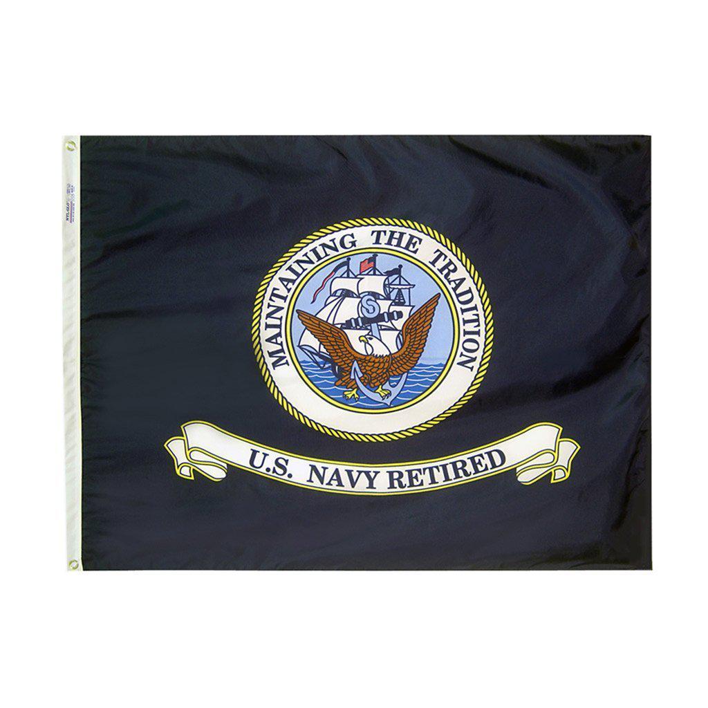 Buy U.S. Navy Retired 3' x 4' Nylon Flag | Military Veteran Flags